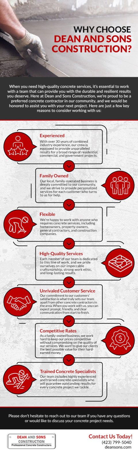 Why Choose Dean and Sons Construction? [infographic] | Dean and Sons Construction